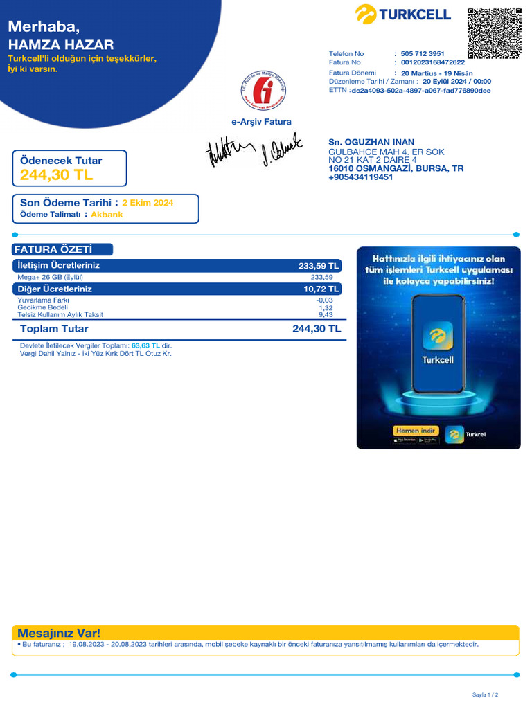 OGUZHAN INAN Turkey Utility | PDF