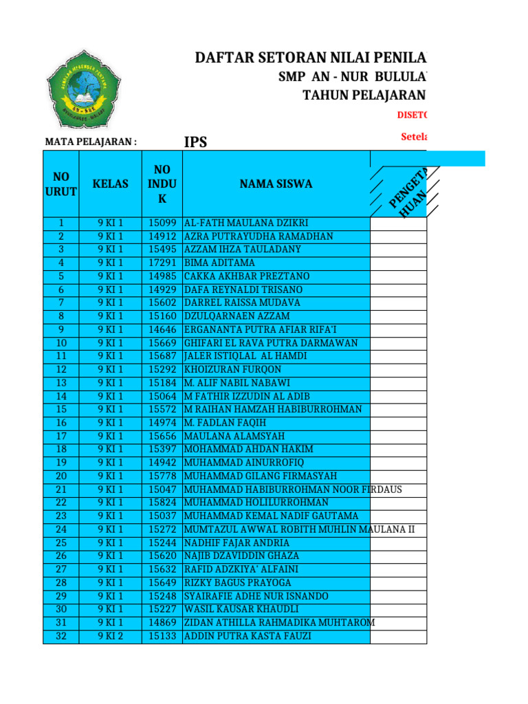 2324 Setoran STS1 Ips | PDF