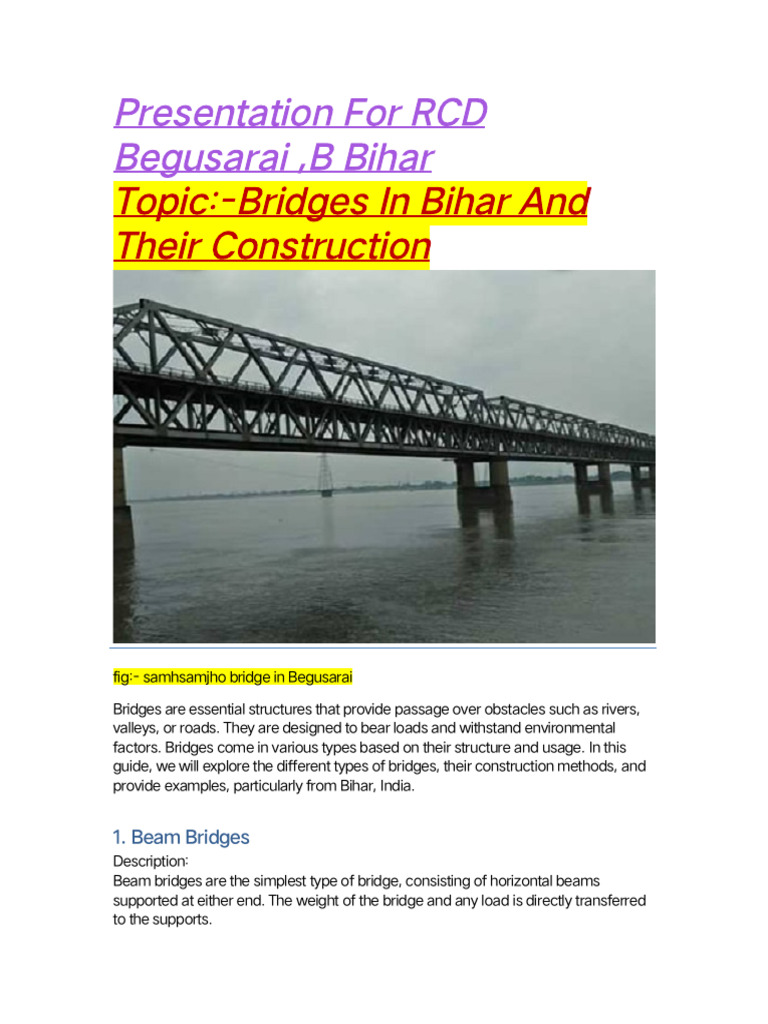 Bridge and Their Construction and parts | PDF | Bridge | Civil Engineering