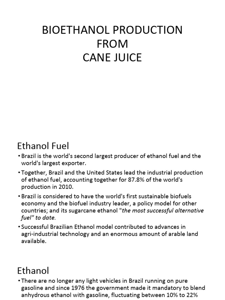 BIOETHANOL PRODUCTION | PDF | Ethanol | Fermentation