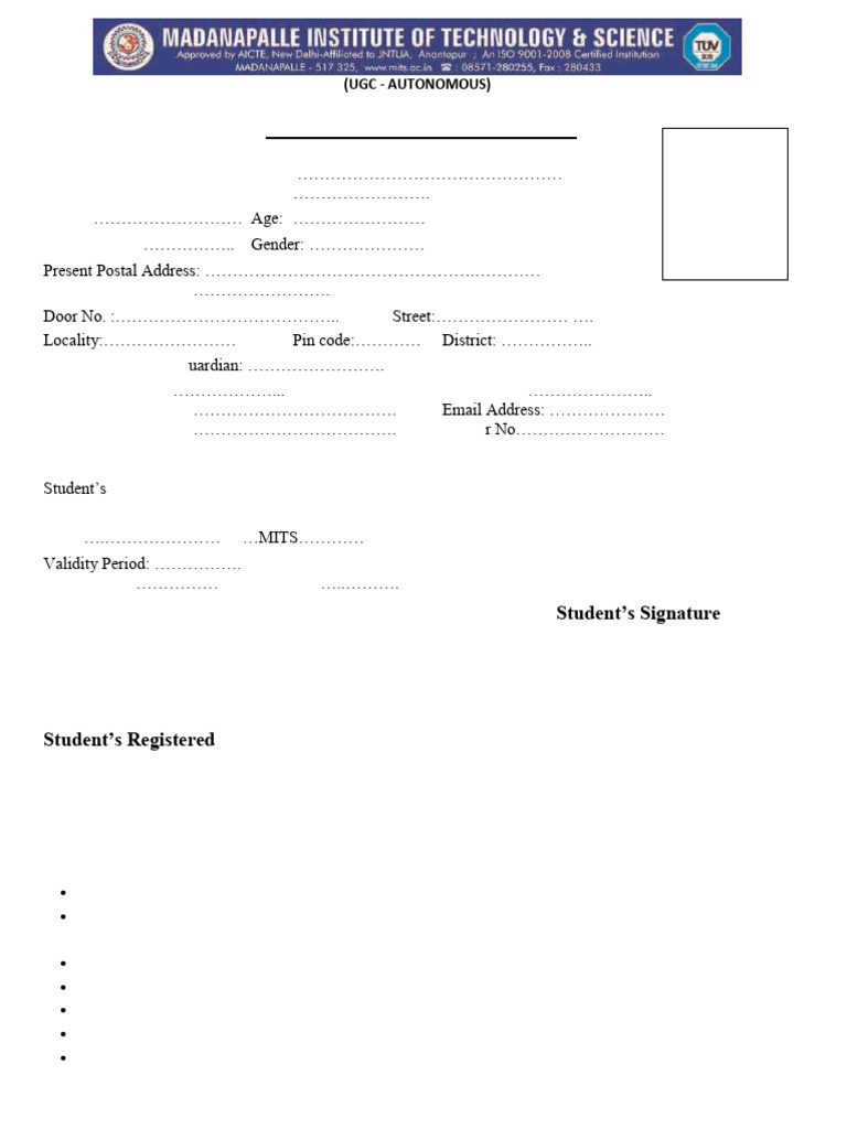 College Bus Pass Application Form | PDF | Career & Growth