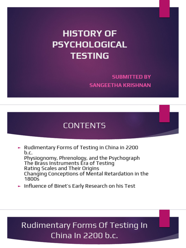 History of Psychological Testing | PDF | Intellectual Disability ...