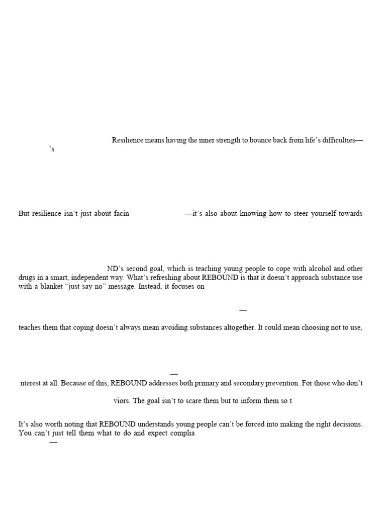 What Are The Goals of REBOUND | PDF | Psychological Resilience | Behavioural Sciences