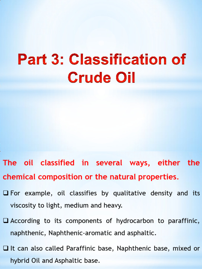 Classification of Crude Oil. | PDF | Jet Fuel | Viscosity