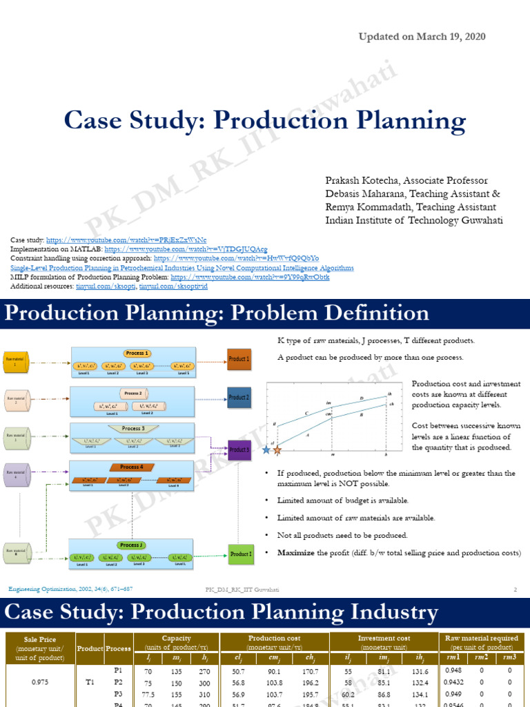 Production Planning | PDF | Production And Manufacturing | Business Process
