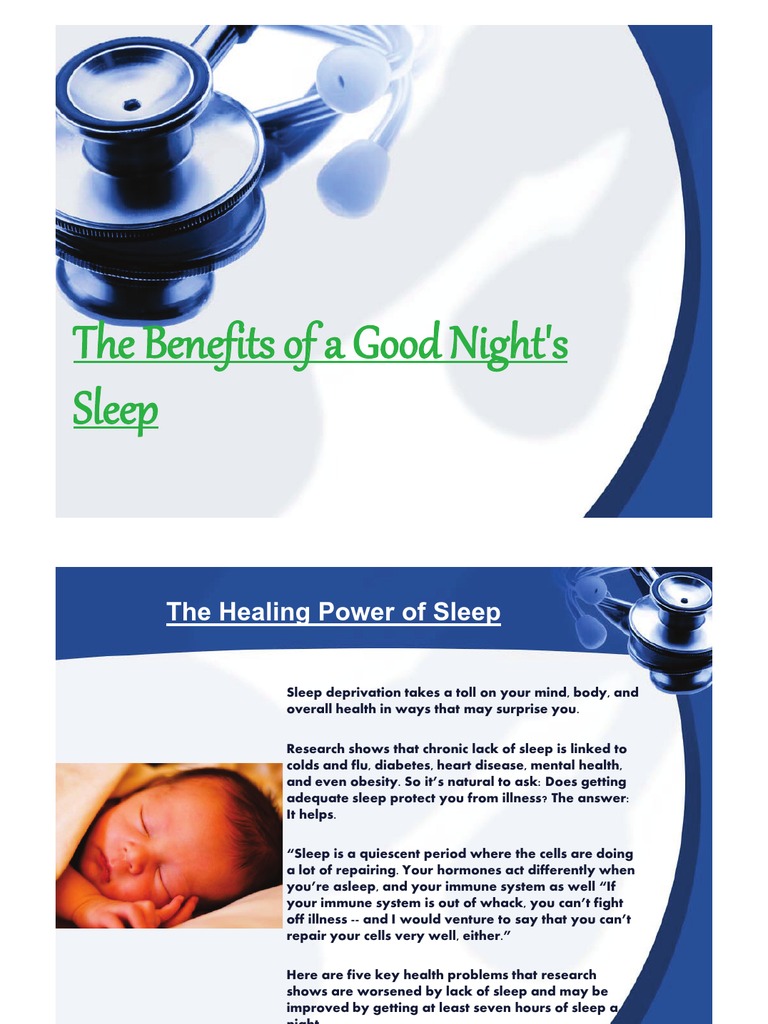 Benefits of Good Sleep for Health | PDF