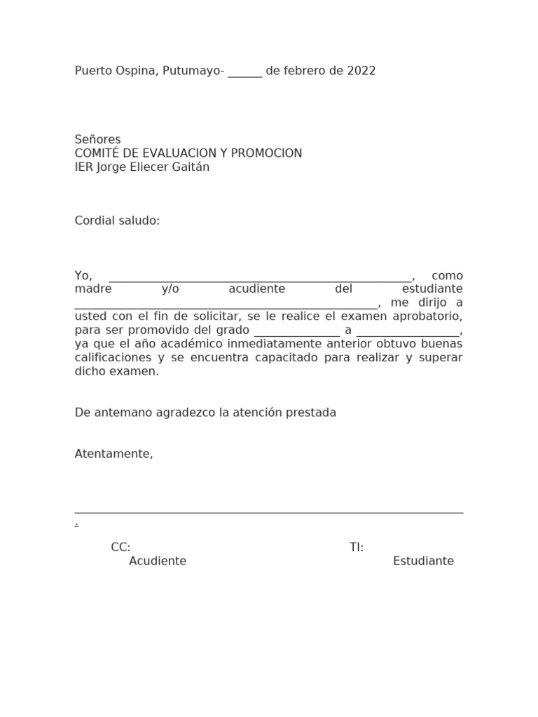 Formato Solicitud de Promocion | PDF
