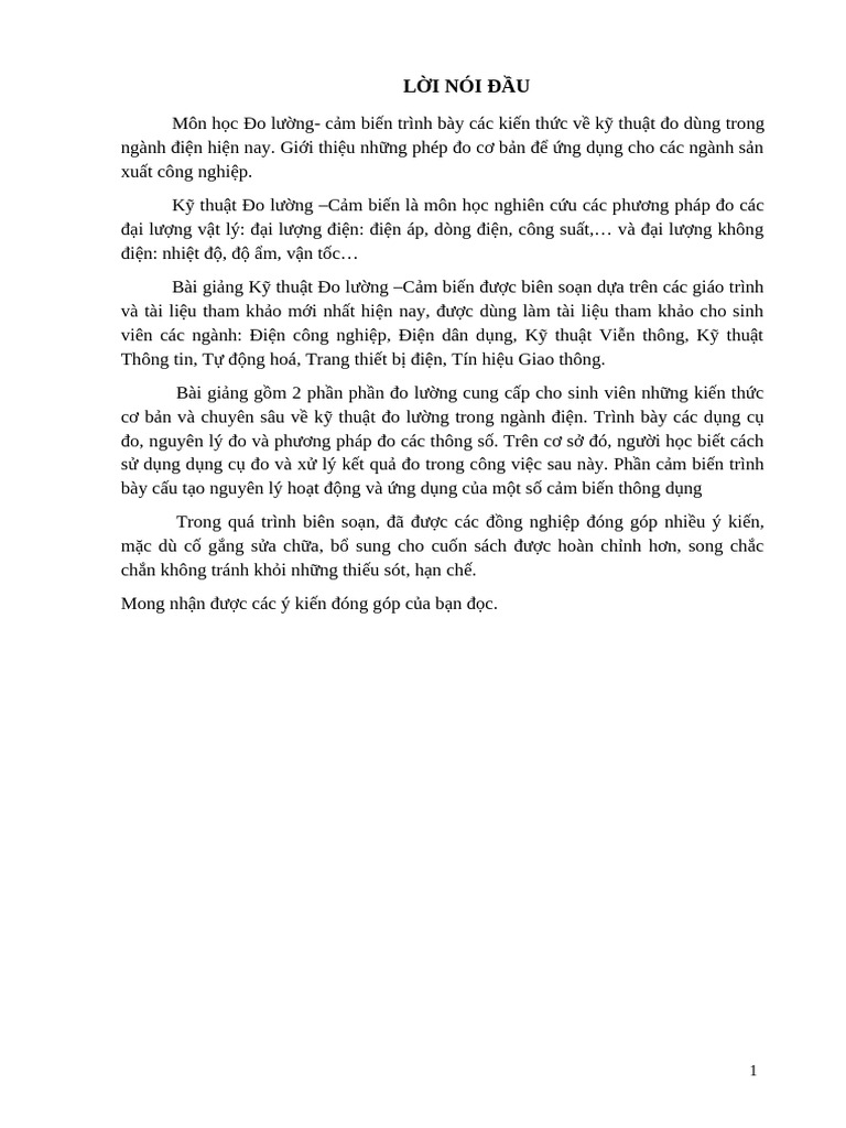 Do Luong Cam Bien 01 | PDF