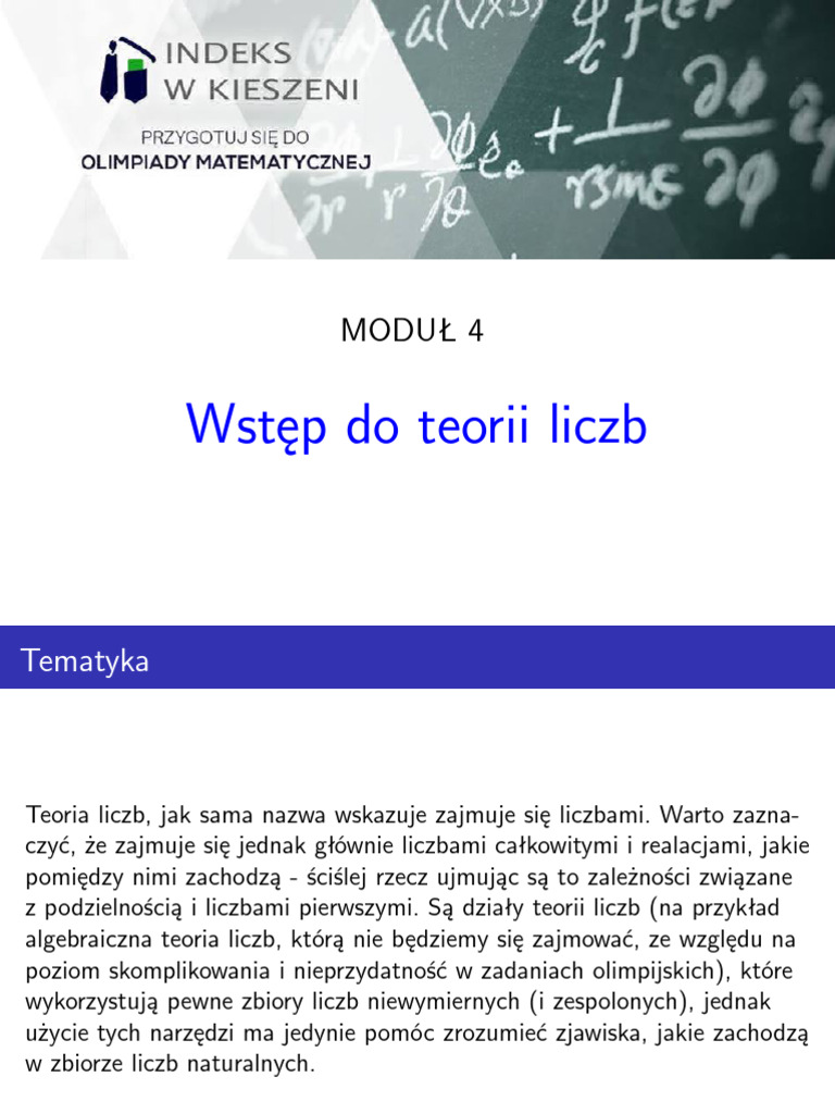WstÄ P Do Teorii Liczb | PDF