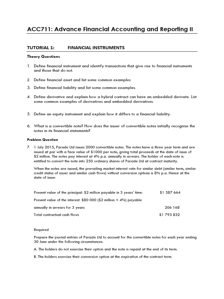 Advanced Financial Instruments | PDF