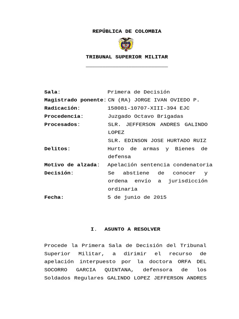 2015-JUN-158081-SC-JIOP-Hurto de Armas-No Relación Con El Servicio ...