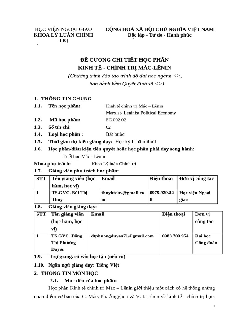 DAV - Kinh tế Chính trị Mác - Lenin, 2024 | PDF