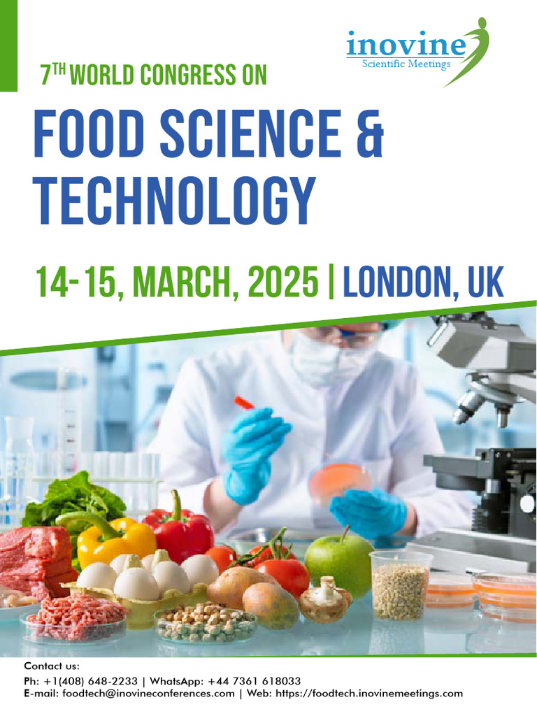 7th World Food Technology Congress 2025 | PDF | Foods | Food Science