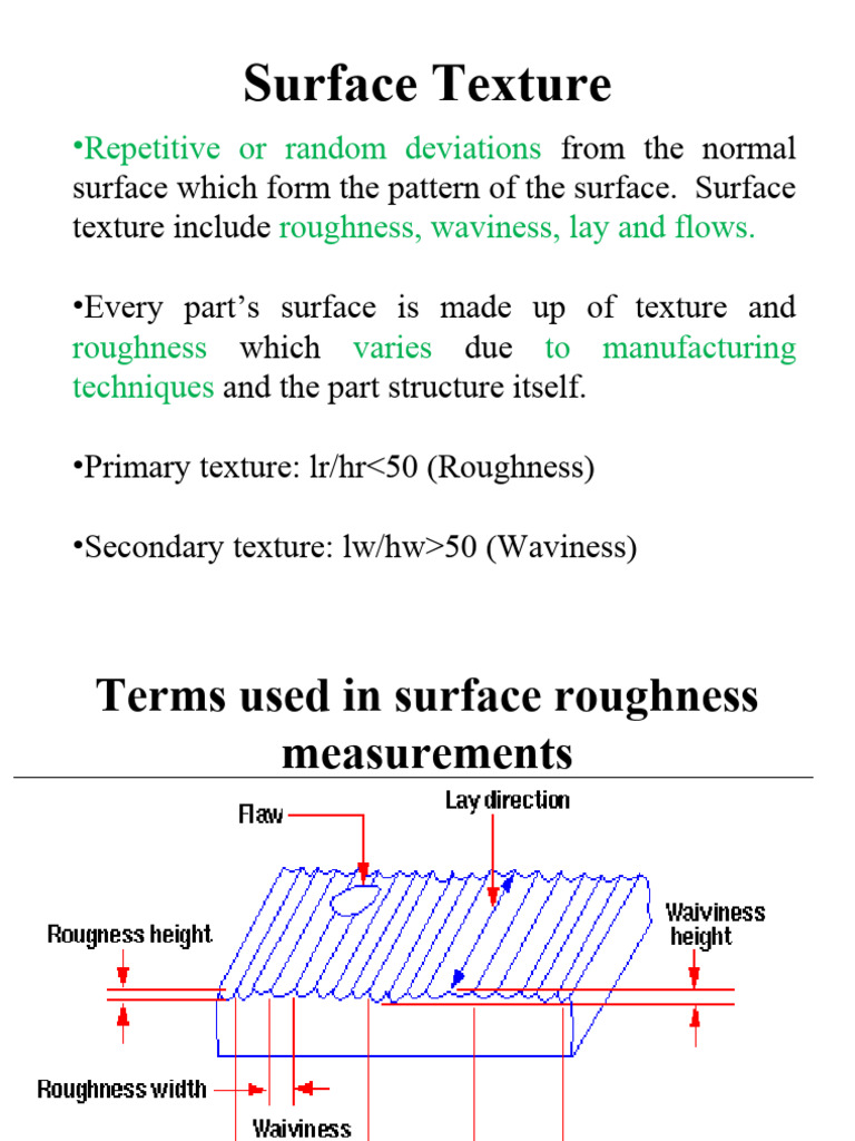 Surface Texture and Roughness Guide | PDF | Surface Roughness | Root ...