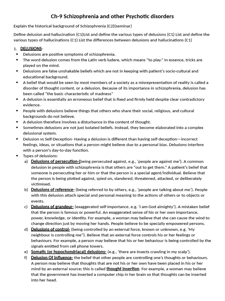 schizophrenia | PDF | Antipsychotic | Hallucination