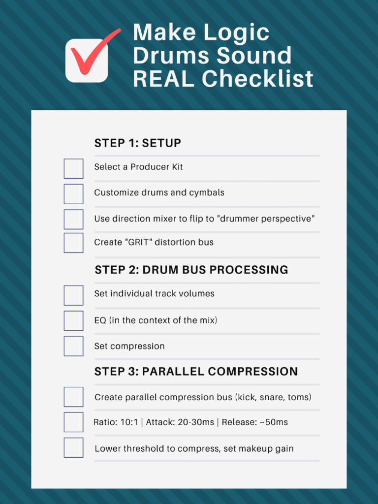 E0e31b-6822-A074-387d-C276ff78d Make Logic Drums Sound REAL Checklist - The Band Guide | PDF