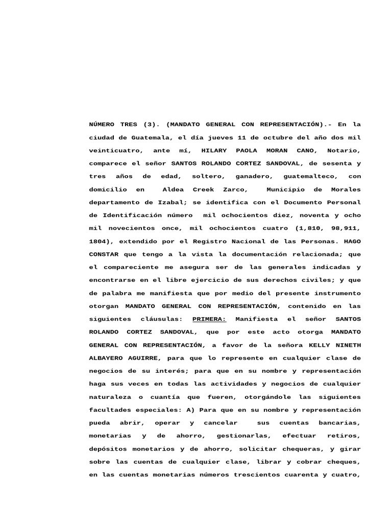 Mandato General Proyecto. | PDF