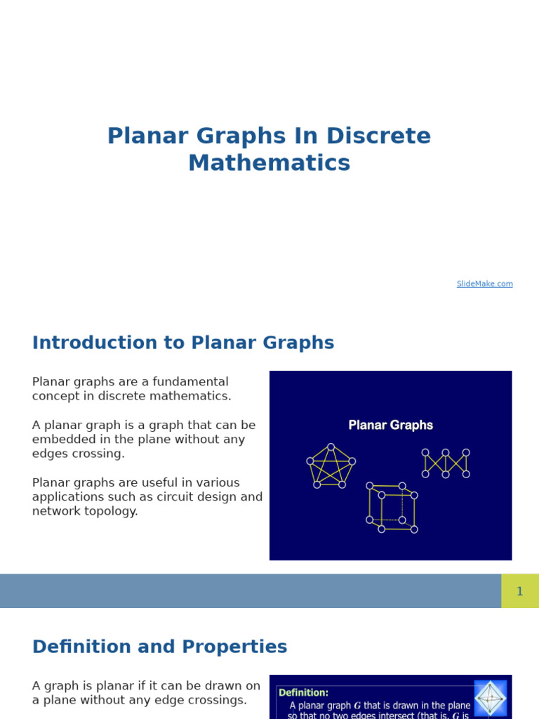 Planar Graphs in Discrete Mathematics | PDF | Graph Theory | Mathematical Concepts