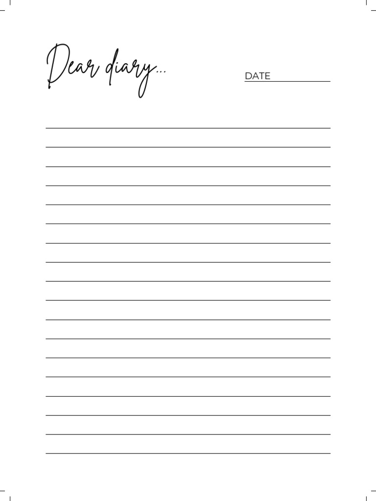 White Simple Lined Diary Page | PDF