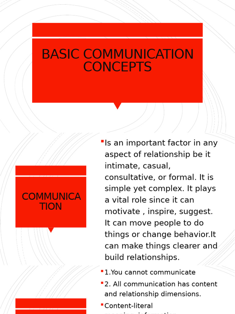 Basic Communication Concepts | PDF | Communication | Human Communication
