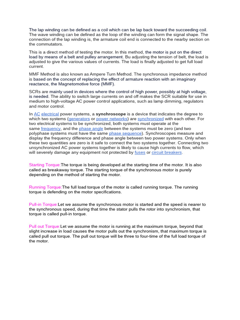 AC Electrical Generators Power Networks Synchronized Frequency Phase ...