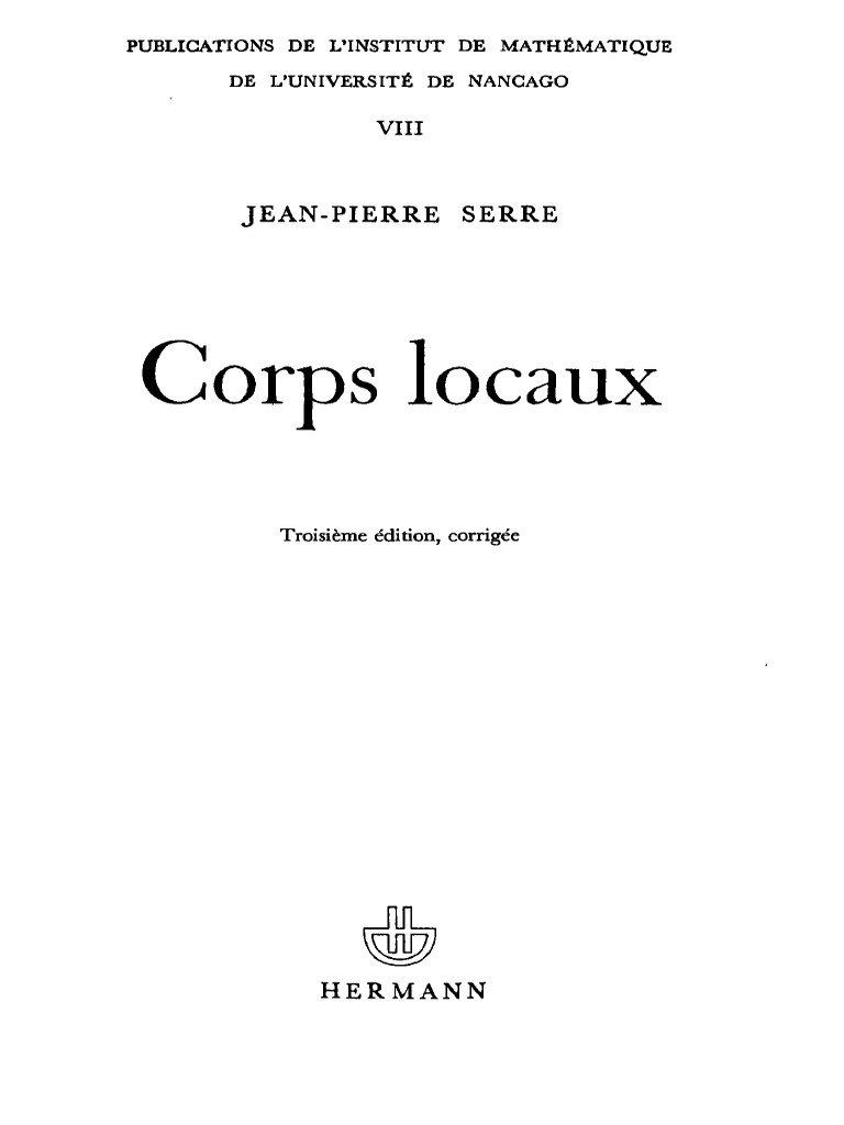 Corps Locaux - Jean-Pierre Serre | PDF