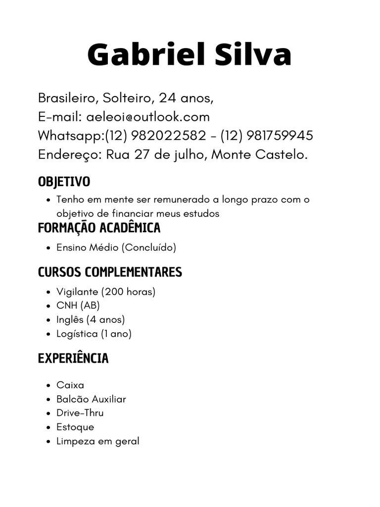 Curriculo 2024 2 | PDF