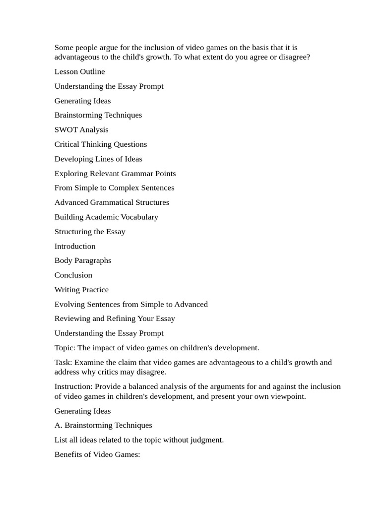 Do You Agree or Disagree | PDF | Video Games | Learning
