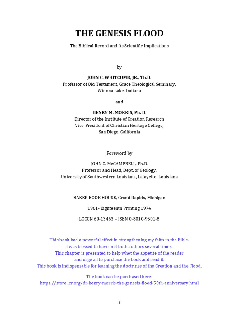 The Genesis Flood | PDF | Genesis Flood Narrative | Noah