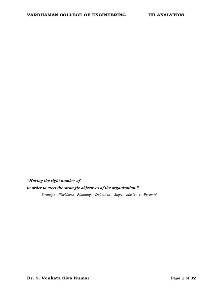 Unit-IV Strategic Workforce Planning (SWP) | PDF | Human Resource ...