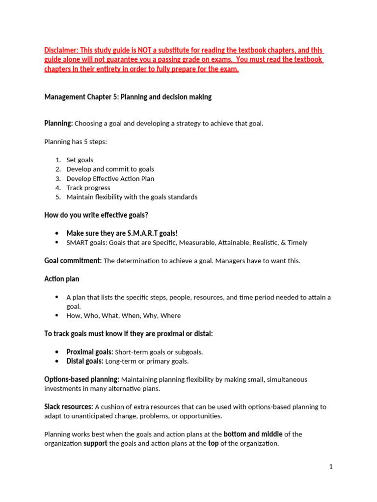 Chapter 5 Study Guide | PDF | Decision Making | Brainstorming