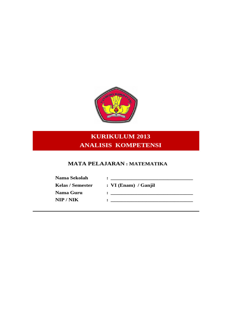 Analisis Kompetensi MTK Kls 6 | PDF