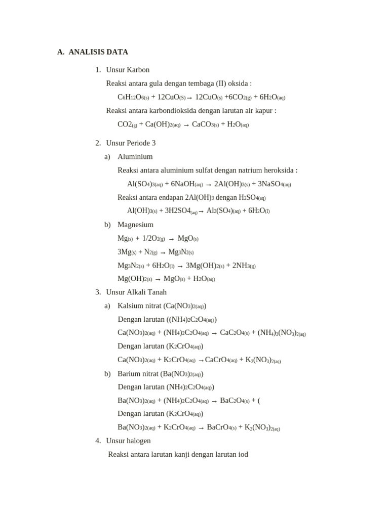 ANALISIS DATA Kimdas Acara 3 | PDF