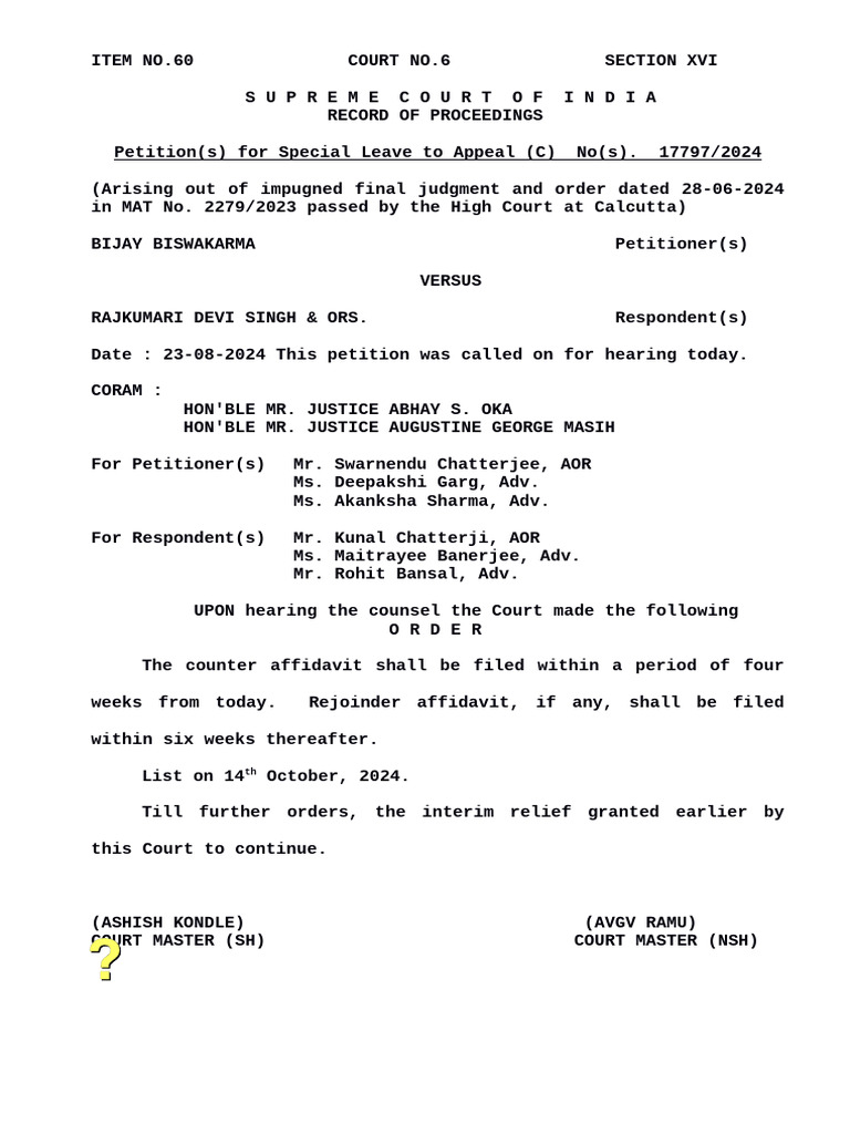 Supreme Court Petition Hearing Update | PDF