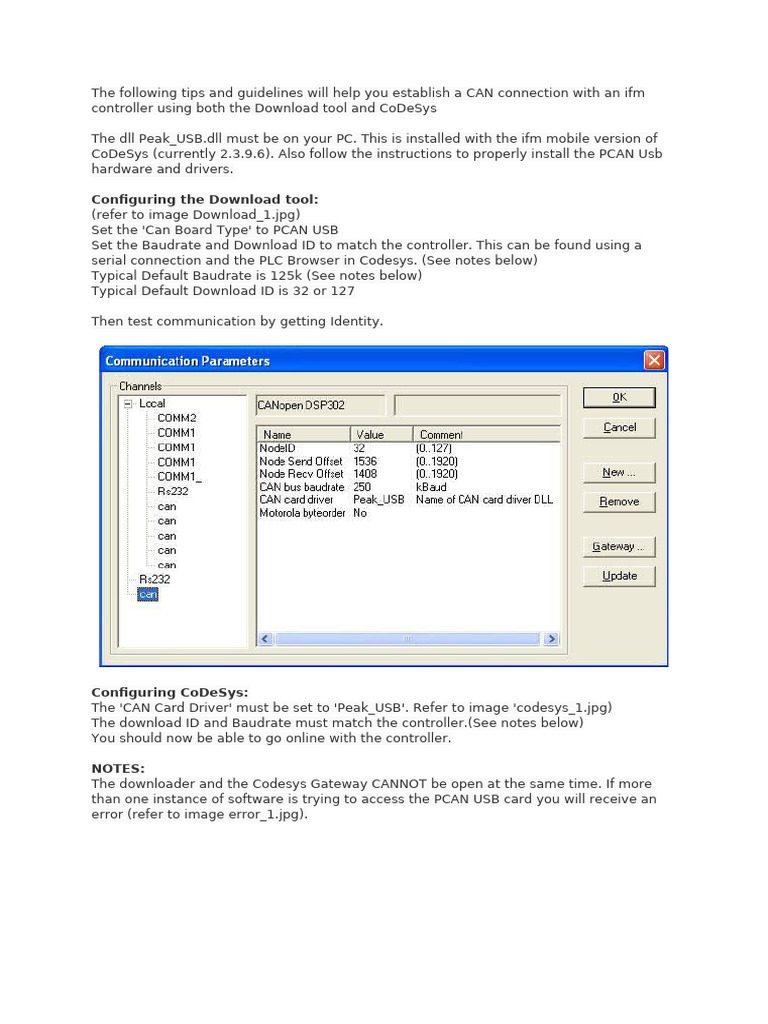 Using PCAN USB With CoDeSys and The Downloader | PDF | Booting ...