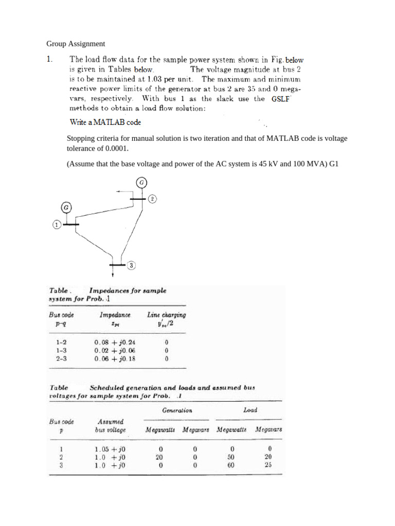 Load Flow Analysis for 3-Bus System | PDF