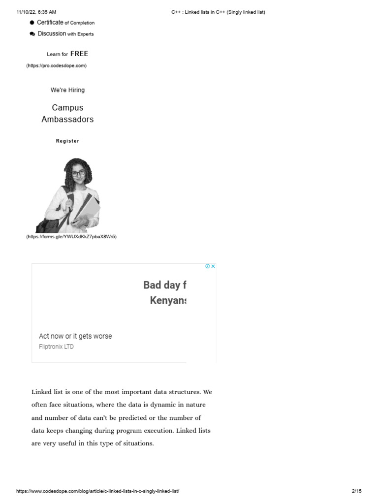 C++ - Linked Lists in C++ 1 (Singly Linked List) | PDF | Pointer ... C++ - Linked Lists in C++ 1 (Singly Linked List) | PDF | Pointer ...