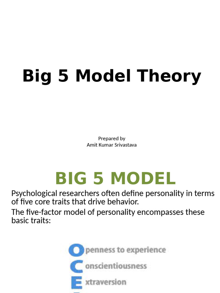 Big 5 Model Theory | PDF | Behavioural Sciences | Psychological Concepts