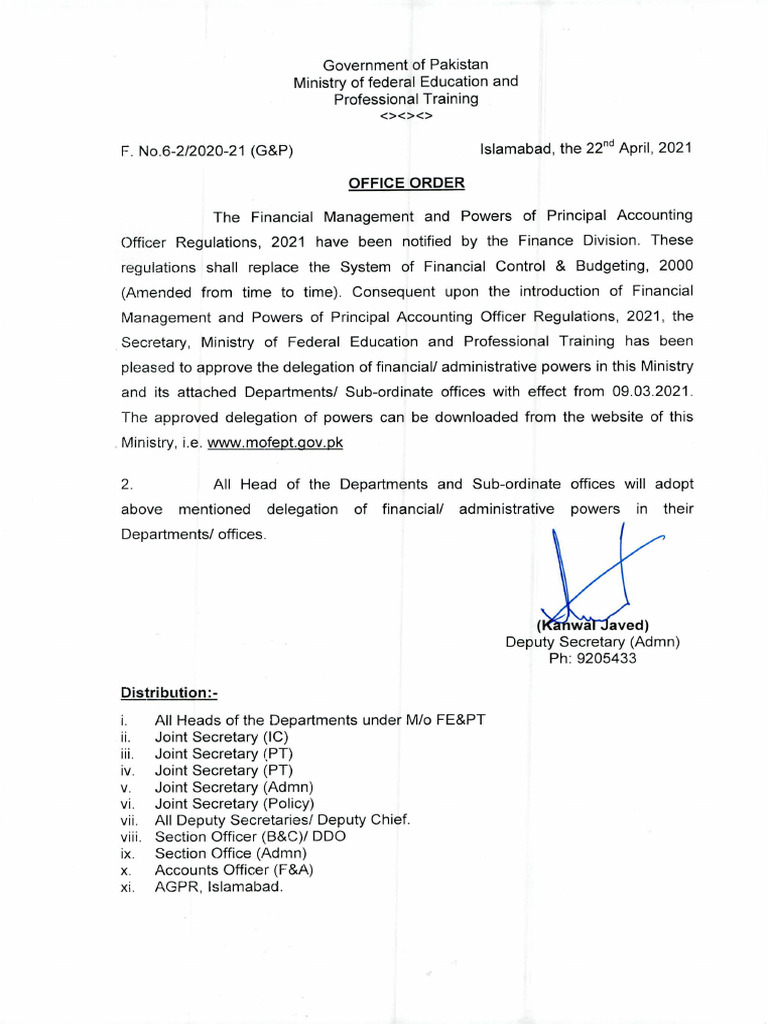 Delegation of Powers (Scanned) | PDF | Expense