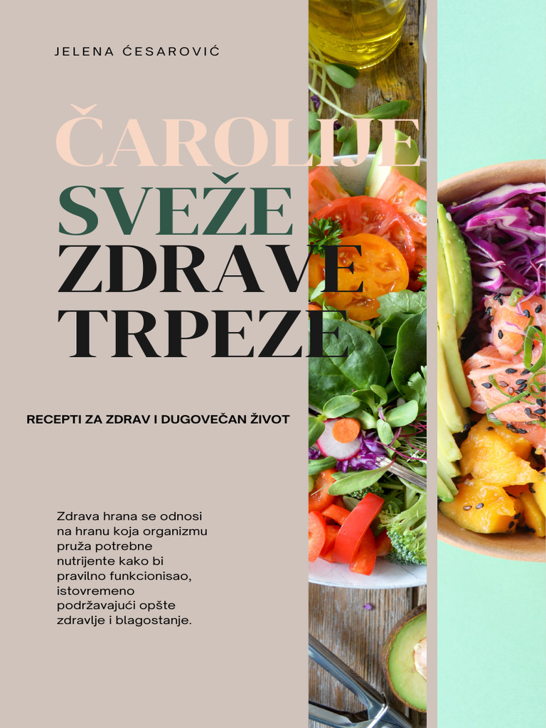 Green Brown Minimalist Simple Healthy Food Book Cover | PDF