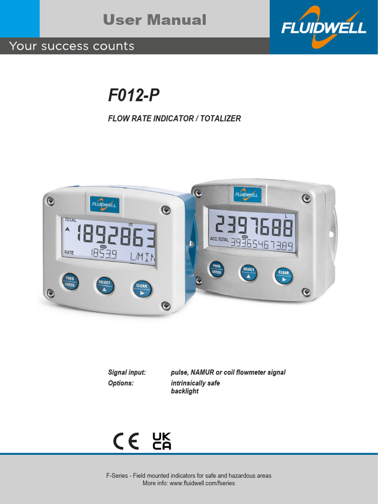 Fluidwell Flow Meter | PDF | Flow Measurement | Menu (Computing)