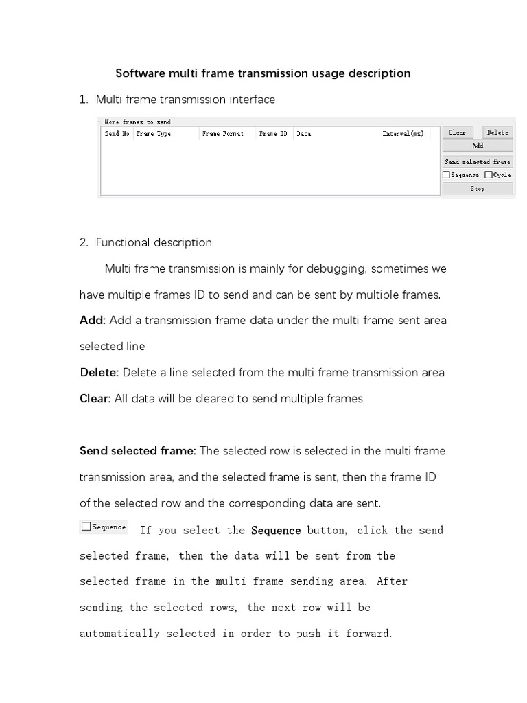 6.software Multi Frame Transmission Usage Description | PDF | Software ...