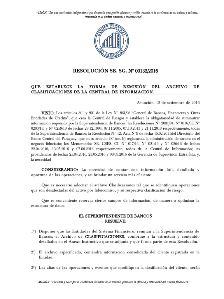 RESO0132 ENTIDAES 5344 2016 Derog Archivo Clasifica CENTRAL DE ...