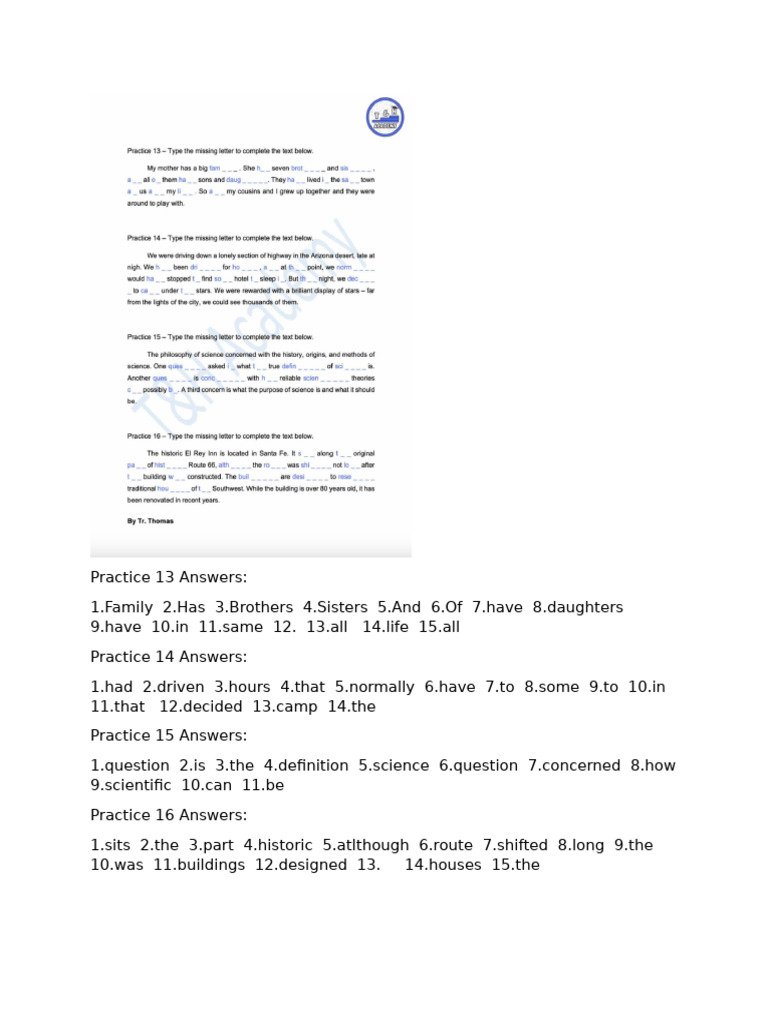 Practice 13 Answers | PDF