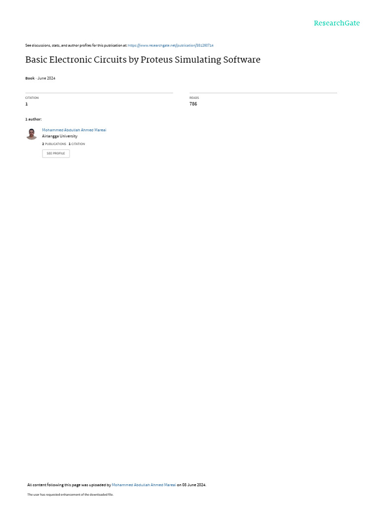 Basic Electronic Circuits by Proteus Simulating Software | PDF | Operational Amplifier | Amplifier