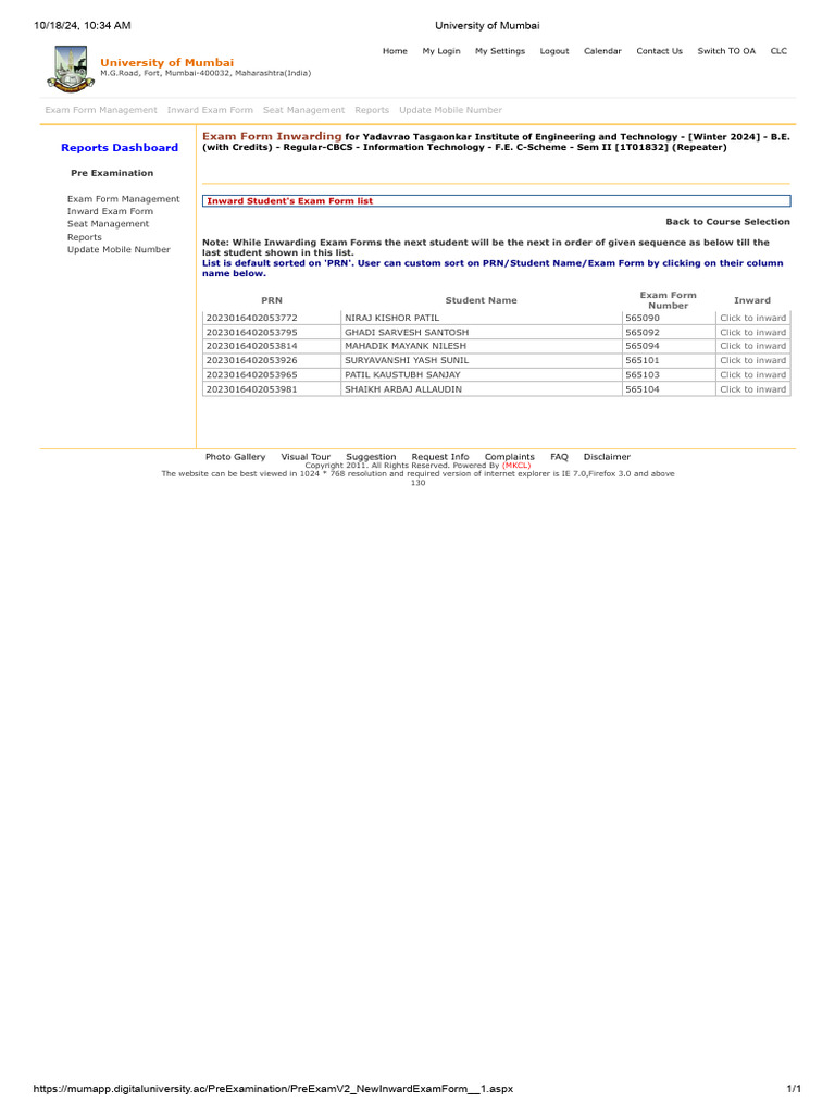 Fe-I T - Sem - II - KT Form - Pending Student List | PDF | Software