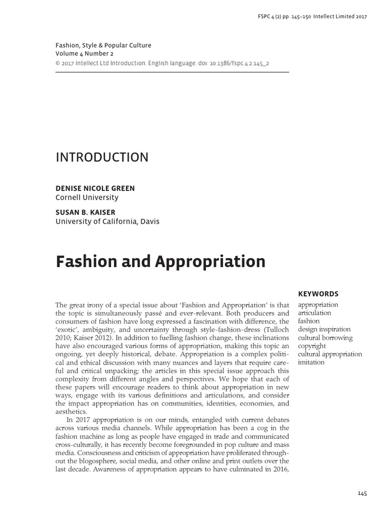 Fashion and appropriation | PDF | Fashion
