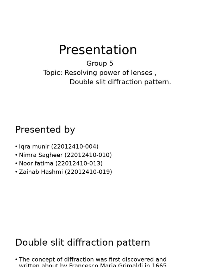 double slit | PDF | Diffraction | Physical Phenomena