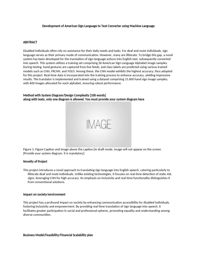 Capstone | PDF | Sign Language | Accessibility