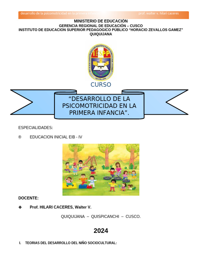 Material Desarr. Pisico. 1ra Infanc - IV-1 | PDF | Sicología ...